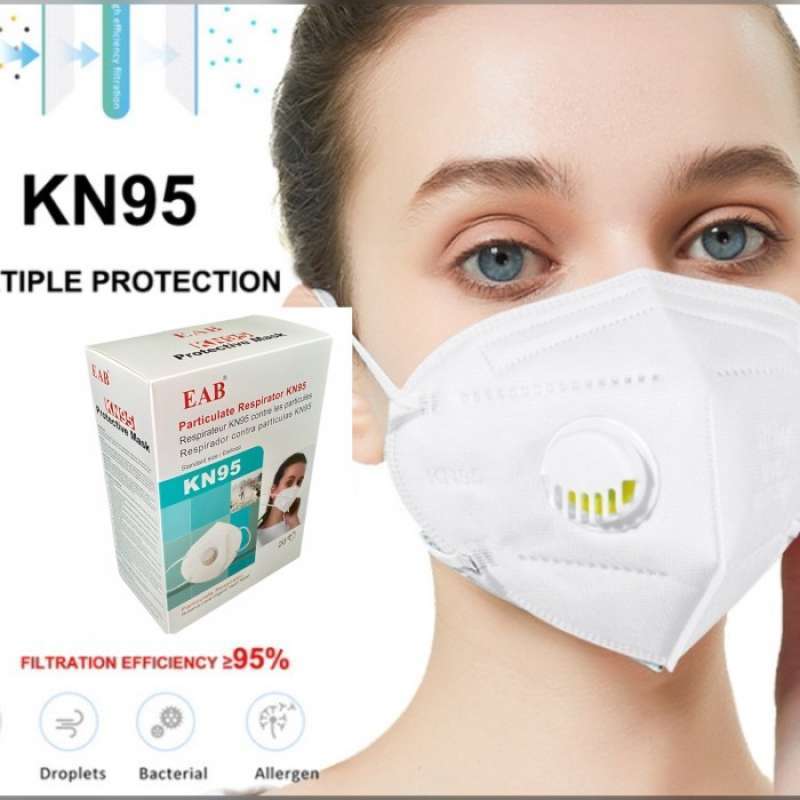 Jual MASKER KN95 RESPIRATOR katup EAB HARGA PERBOX (isi 20 masker) di ...