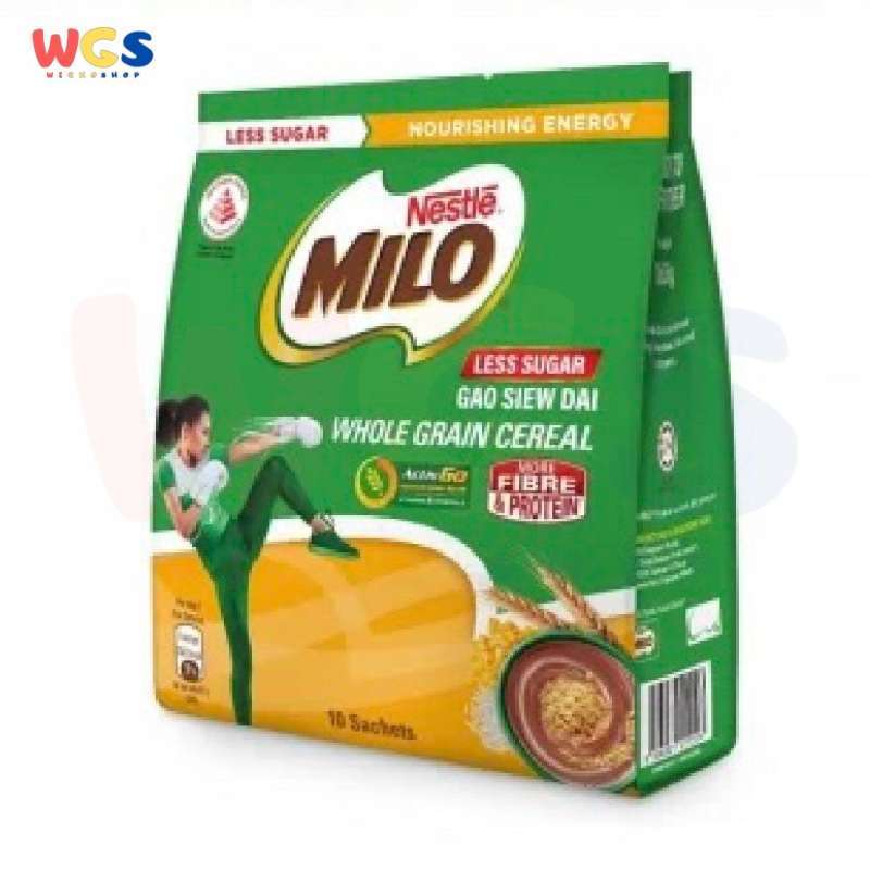 Jual Milo Less Sugar Gao Siew Dai with Whole Grain Cereal 10 Sachet x ...