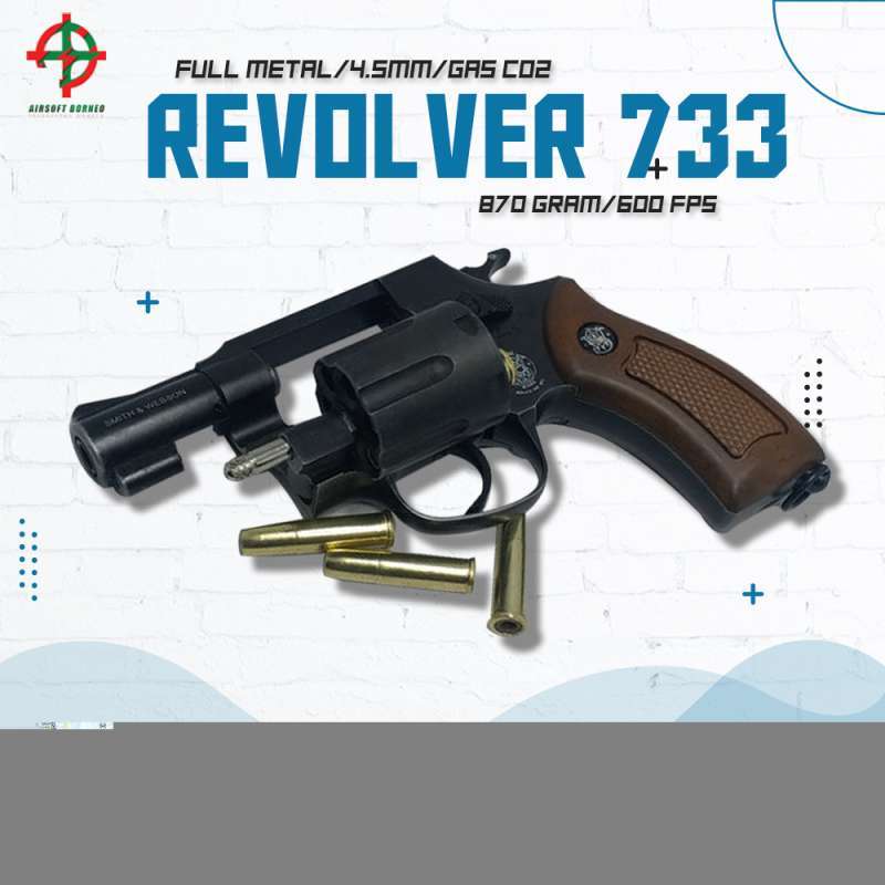 Jual Revolver 733 Wingun Hitam Free Gas 5 Botol Dan Gotri 300 Butir Di ...