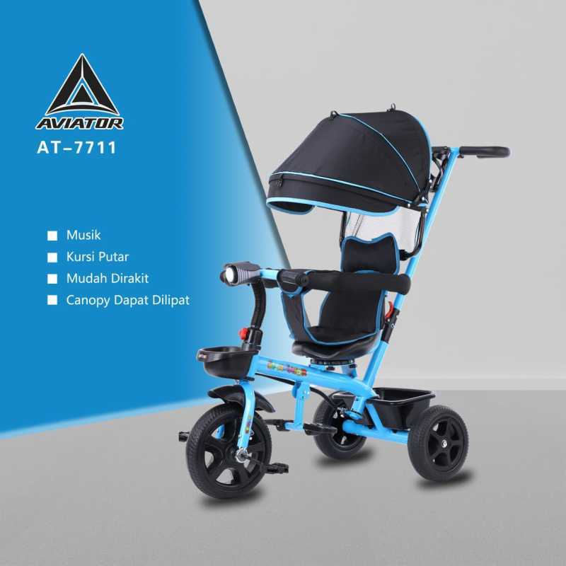Jual Sepeda Roda Tiga Aviator AT7711 Stroller 1-4 Tahun Kursi Putar ...