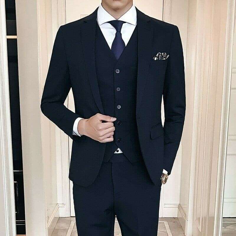 Promo SETELAN JAS FORMAL PRIA / SETELAN JAS KANTOR WARNA HITAM GASTON ...