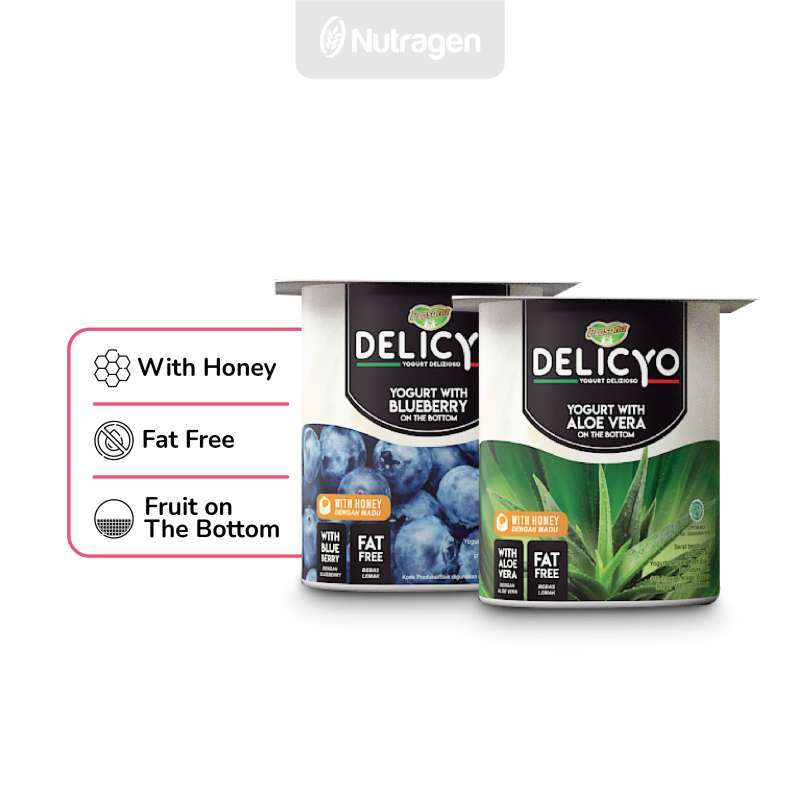 Promo Delicyo Spoonable Yogurt - Mix Variant 1 Karton (12 pcs) Diskon ...