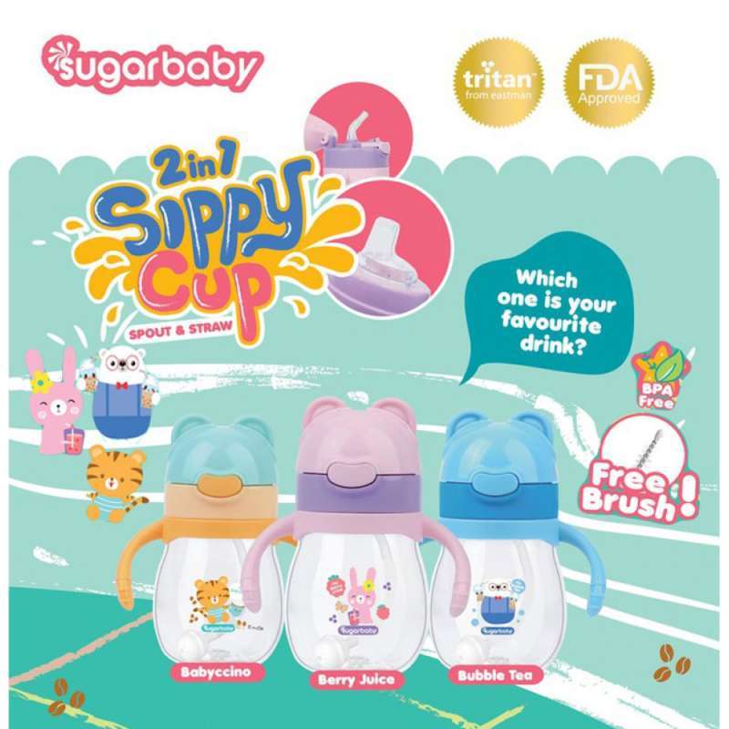 Jual Sugar Baby 2 in 1 Sippy Cup Botol Minum Anak 6m+ 270 ml - Tersedia ...