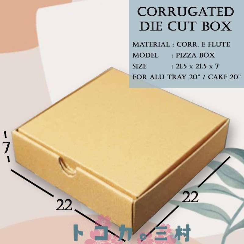 Promo Dus Packaging Makanan 22x22x7 Kotak Kue 20 cm Die Cut Packing Dus ...