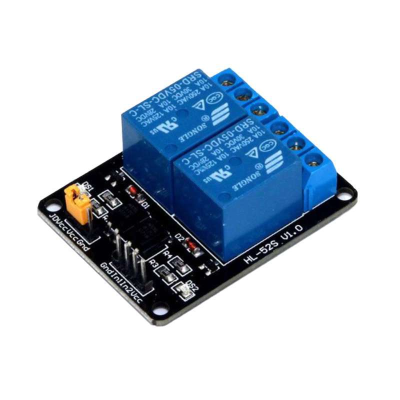 Jual 2 Channel 5V Relay Module with Optocoupler for AVR/51/PIC Low ...