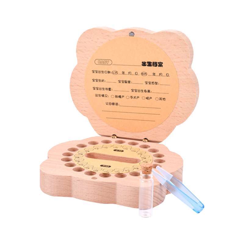 Promo Wooden Milk Teeth Save Box Memory Container for Baby Teeth & Hair ...
