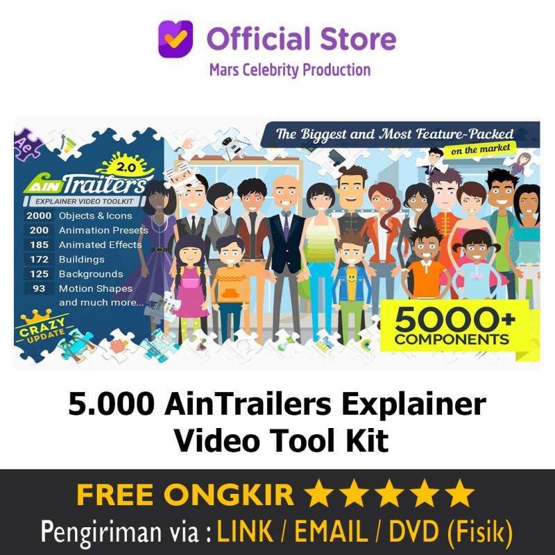 Jual Paket 5000 Aintrailers Explainer Video Toolkit Character Animation Builder - After Effect ...