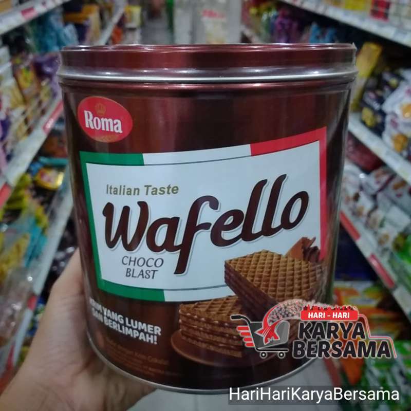 Jual BISKUIT WAFER WAFELLO CHOCO BLAST KALENG 294GR Halal di Seller ...