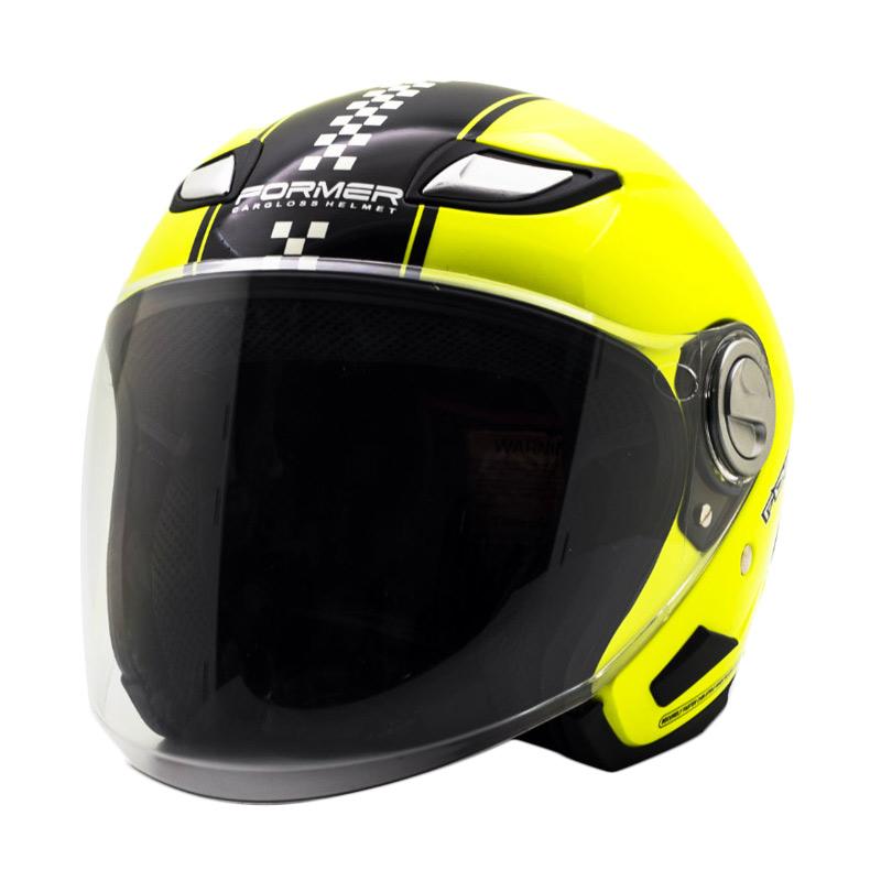 Jual Cargloss Former Flo Helm Half Face - Yellow Black Di Seller Helm ...