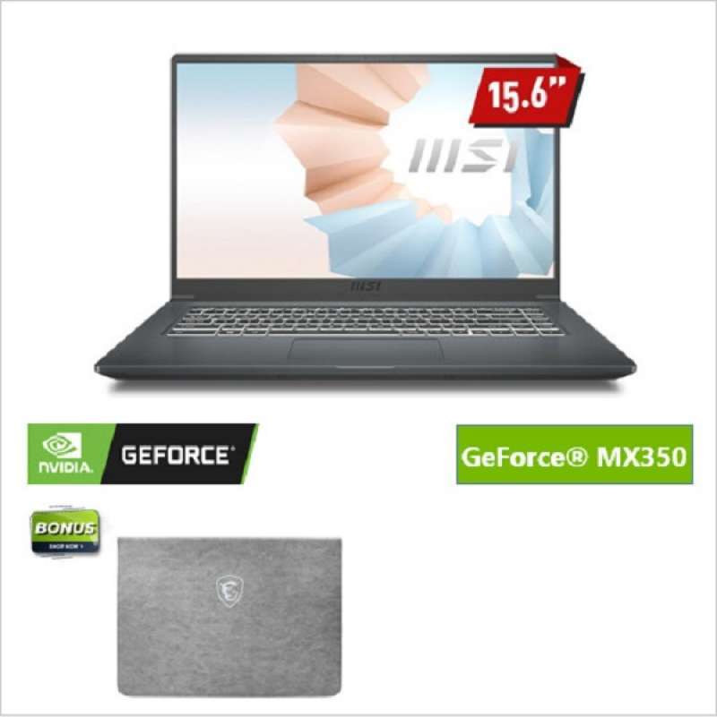Jual MSI Modern 15 A10RBS 601 - i5 10210 8GB 512ssd MX350 2GB W10 15 ...
