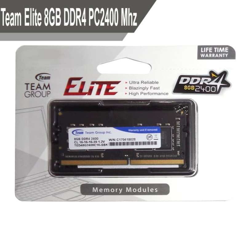 Jual Ram Laptop Team Elite 8GB DDR4 PC2400 SODIMM di Seller Meena Store ...