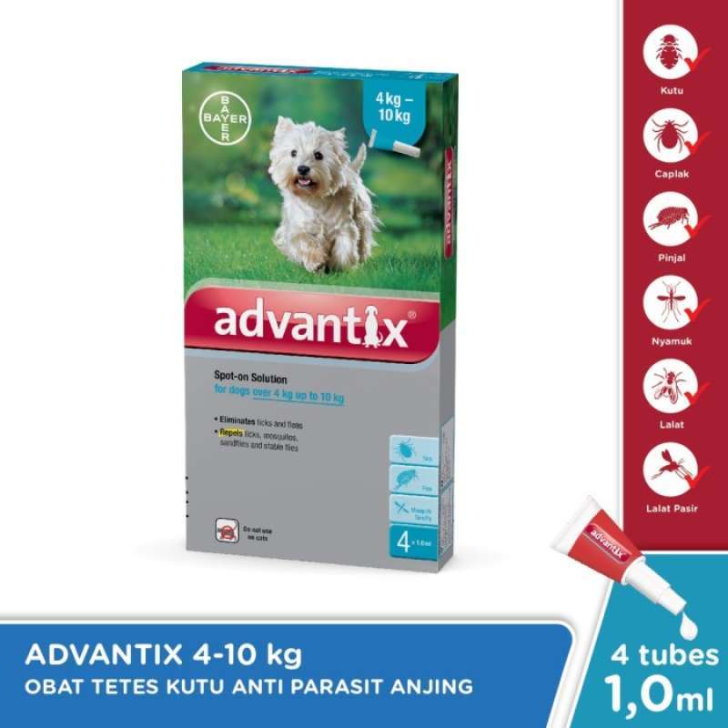 Promo OBAT TETES KUTU, NYAMUK, DAN LALAT ANJING - ADVANTIX 4kg - 10kg ...