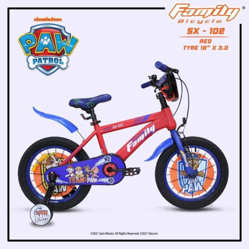 Jual Sepeda Anak Roda 4 BMX FAMILY SX-102 16 inch Paw Patrol Garansi ...