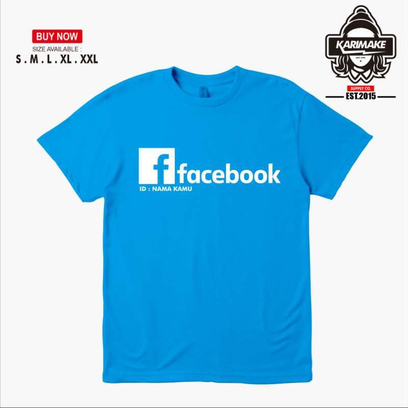 Jual Kaos Baju Facebook Logo Bisa Pake Nama Kamu Kaos Sosial Media - S ...