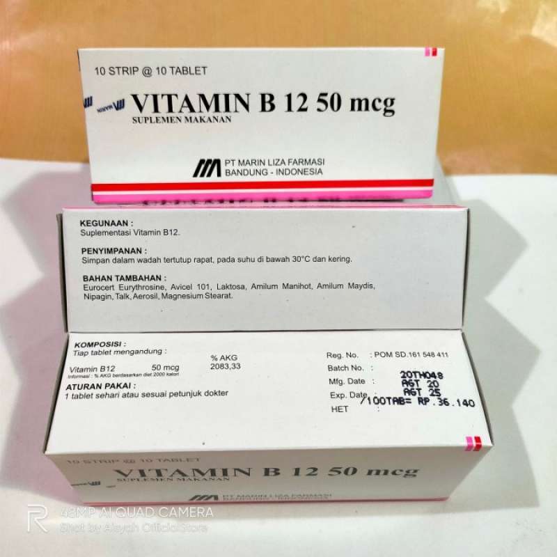 Jual VITAMIN B12 50 mcg -Harga per-box= 100 tablet di Seller TiaraShop ...