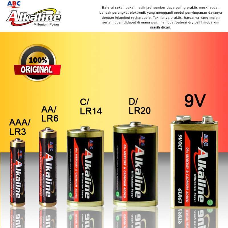 Promo Baterai Alkaline Abc Battery Batere Alkaline Hiitam Abc - A3 ...