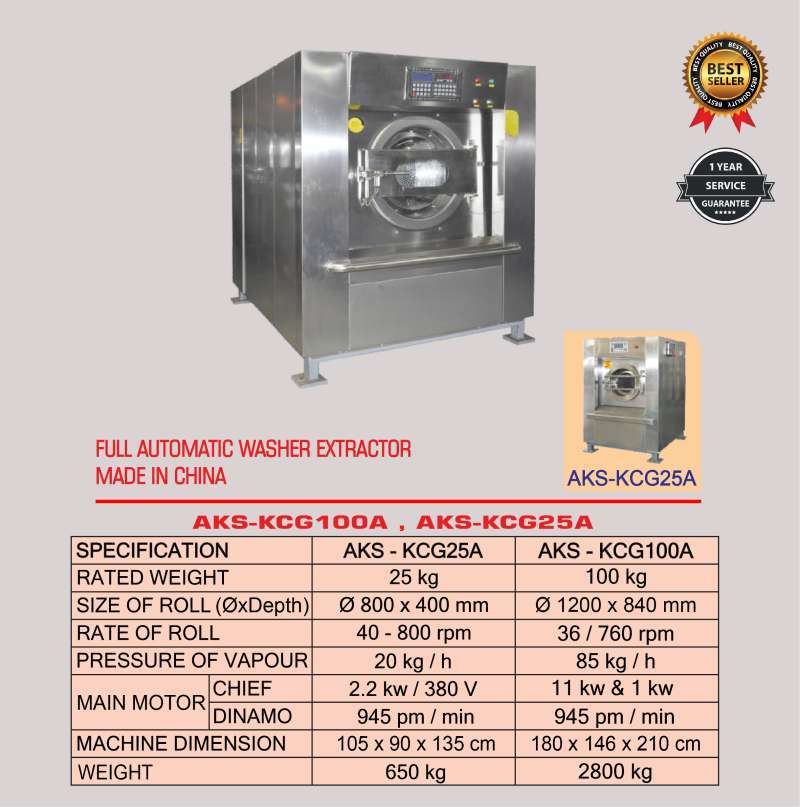 Jual Mesin Cuci & Pengering Baju Otomatis Washer Extractor 100kg 11kw ...