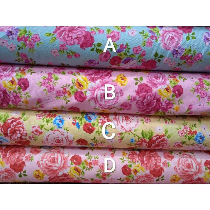 Jual [1 meter] Kain katun motif bunga 100% katun meteran - B di Seller ...