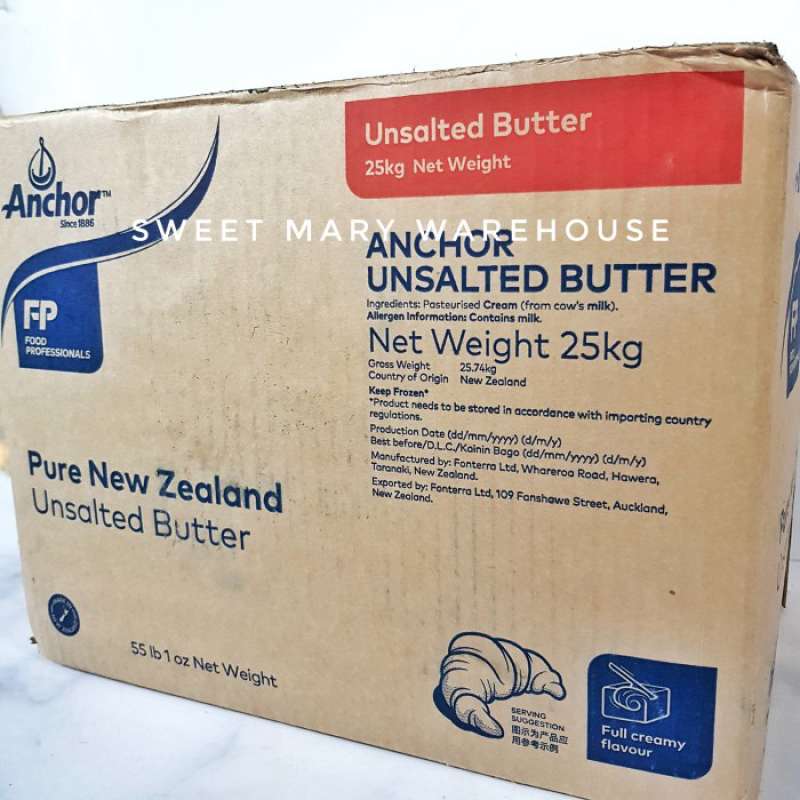 Jual Anchor Unsalted Butter 25kg di Seller Sweet Mary Warehouse ...