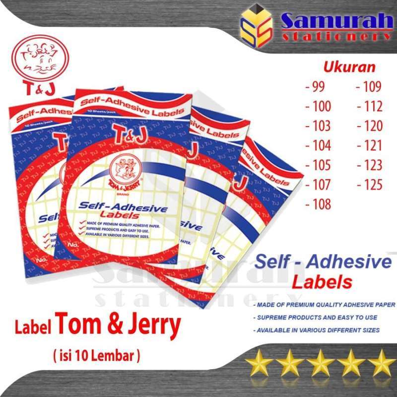 Jual Label Stiker Tom & Jerry / Sticker Tj 99 103 105 108 109 112 121 ...