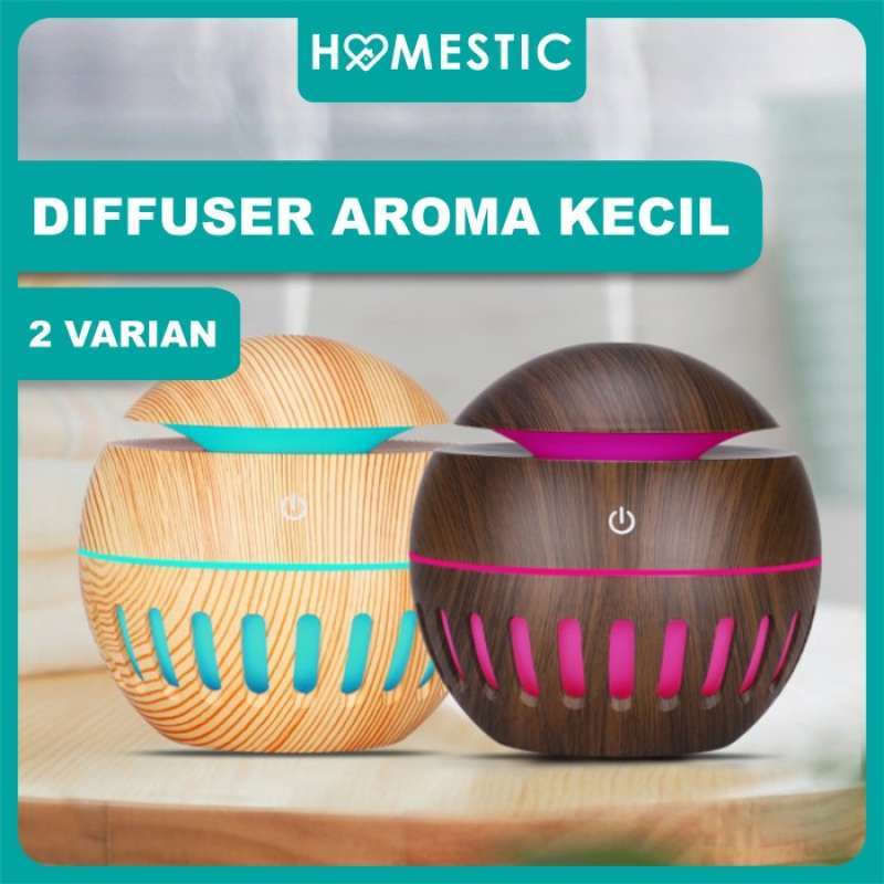 Jual Humidifier Air Aromaterapi Diffuser Model Bulat Kecil Tekstur Kayu ...