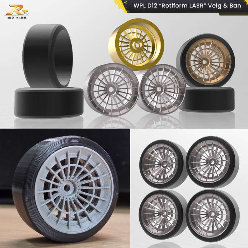 Jual WPL D12 Velg Rotiform LASR - Velg dan Ban 1 Set RC Drift 3D Print ...