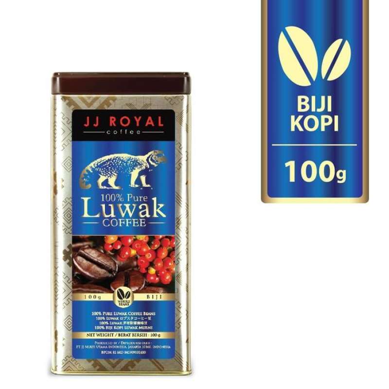 Jual JJ Royal Coffee 100% Pure Luwak Bean (Kopi Biji) Tin 100g di ...