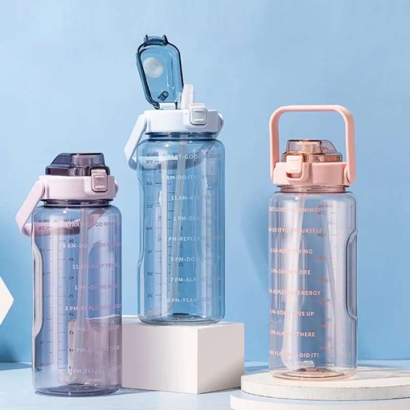 Jual OEM Botol Minum Transparan 2 liter/Botol Motivasi dengan Penanda ...