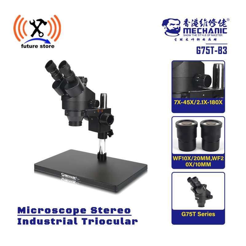 Promo Mechanic G75T-B3 Microscope Stereo Trinocular Black Original ...