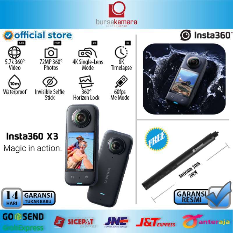 Jual BKP Insta360 One X3 360 Action Camera Insta 360 X3 Original RESMI di Seller Bursa Kamera ...