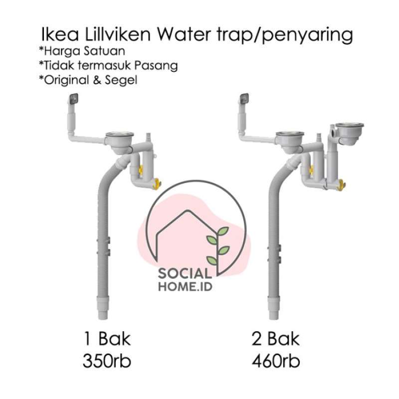 Jual LILLVIKEN - Water trap/penyaring Sink Pipa Flexible 1 atau 2 bak ...