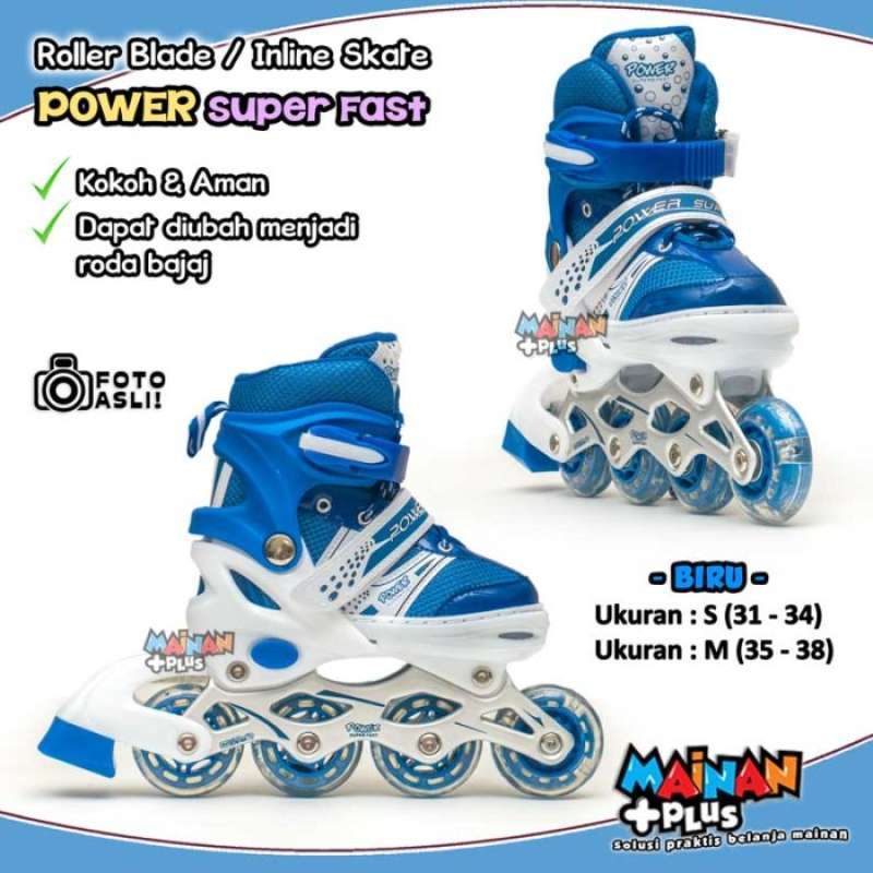 Jual SEPATU RODA ANAK ROLLER BLADE INLINE SKATE POWER SUPER FAST BAJAJ ...