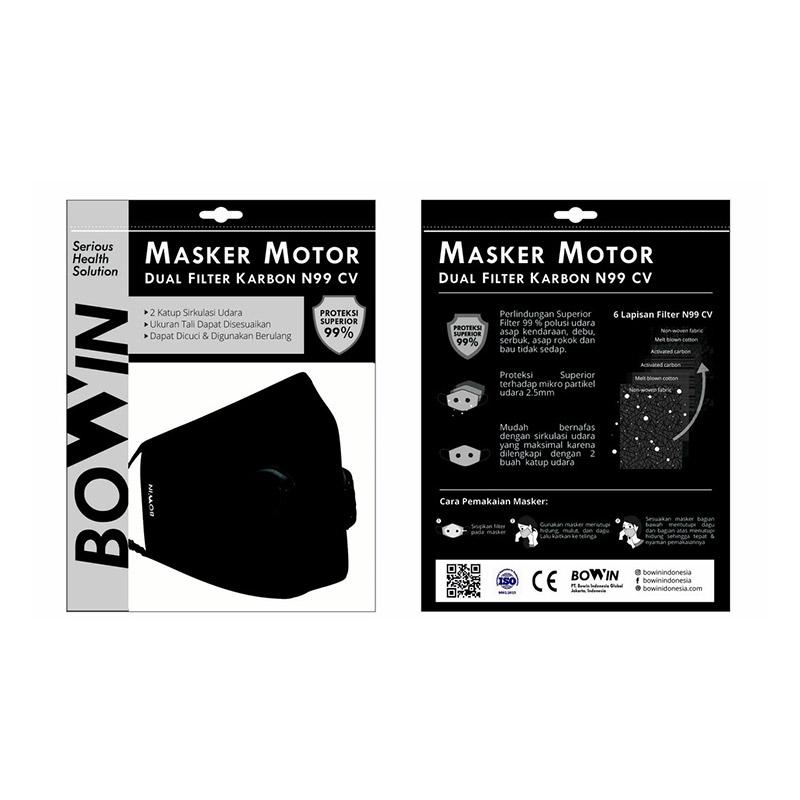 Promo Bowin Masker N99 Cv (masker Kesehatan / Masker Motor / Masker ...