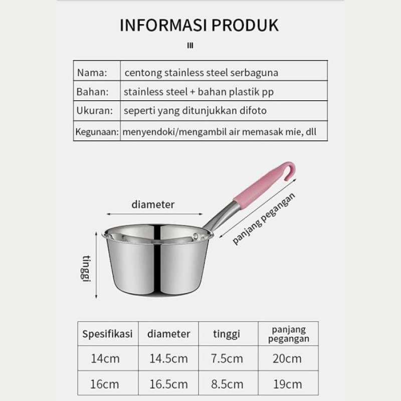 Jual CEO Centong Gayung Air Panas Soup Dan Kuah Stainless Steel di ...