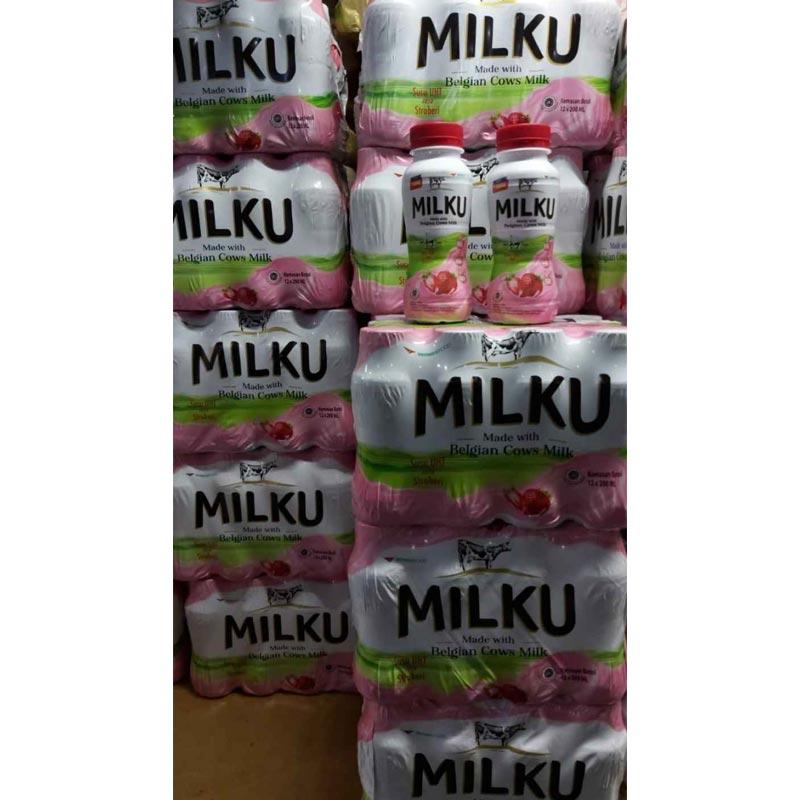 Jual Susu Milku Strawberry Premium UHT Botol Plastik Pet - 200 ml ...