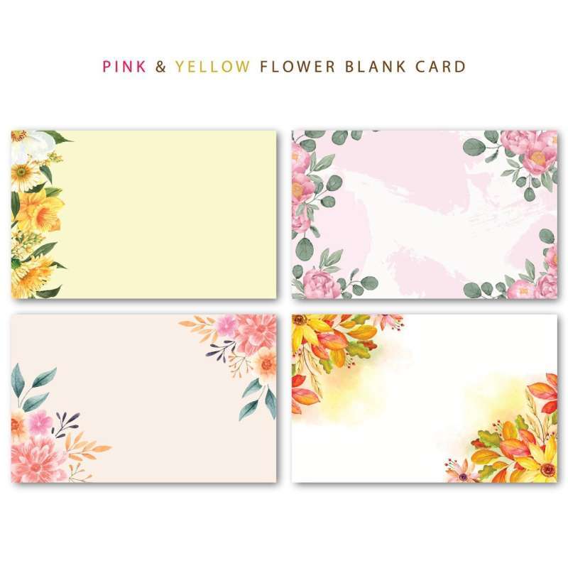 Jual 1pcs Blank Card Kartu Ucapan Kosong Yellow Pink Greeting Cards Tag ...