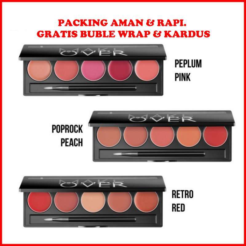 Jual Make Over Lip Color Palette 5 x 1.7 g Hasil Akhir Satin dan Matte ...