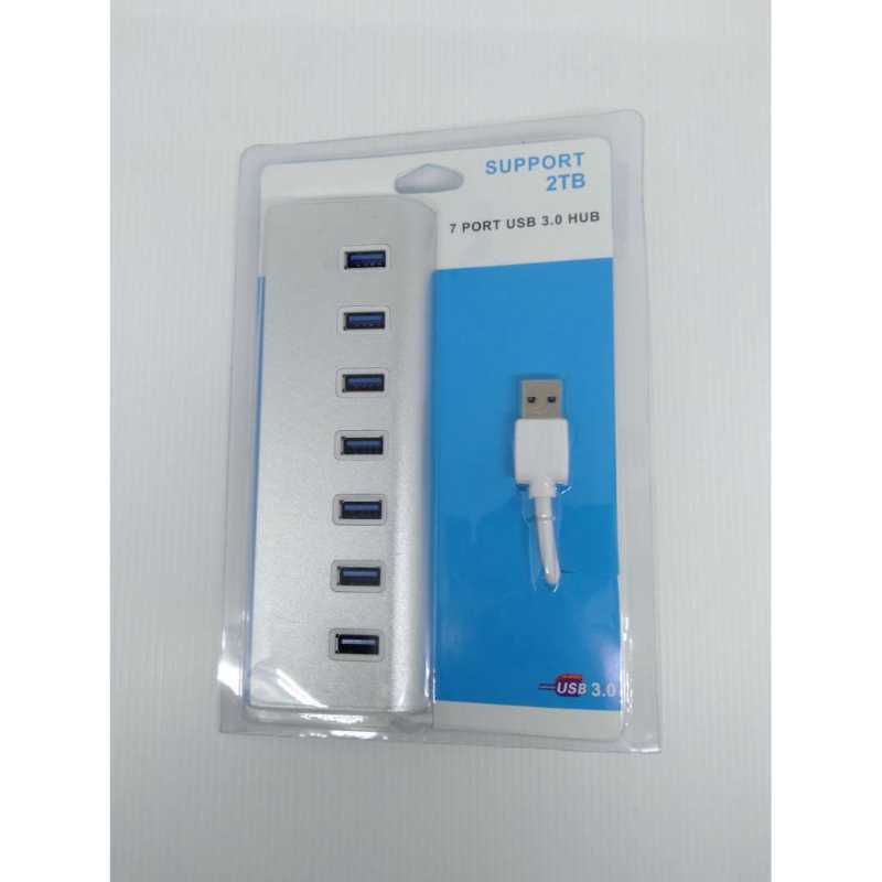 Jual USB HUB 3.0 7 PORT ALUMUNIUM SUPPORT 2 TB / USB HUB 7 PORT VERSI 3 ...