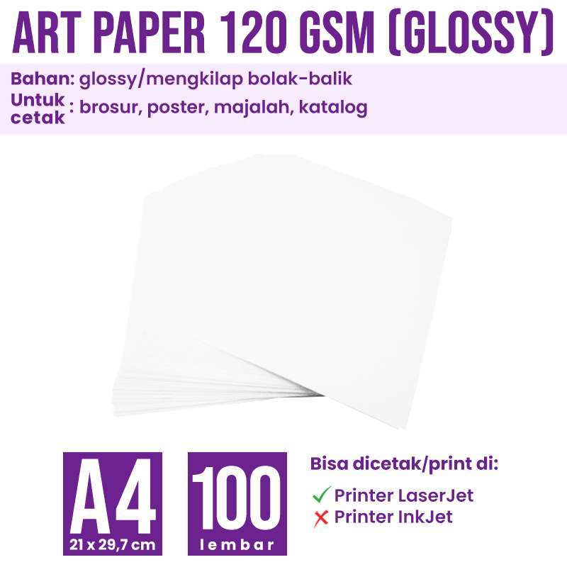 Jual Art Paper 120 Gsm A4 Isi 100 Lembar / Kertas Bahan Brosur ...