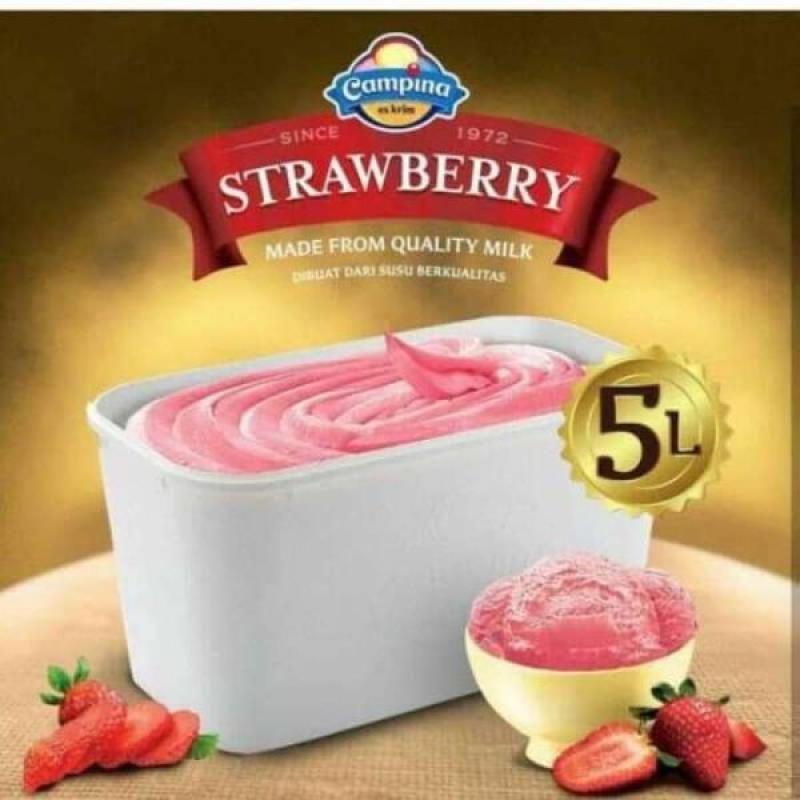 Promo Campina Ice Cream Strawberry (5L) Diskon 6% di Seller Campina Ice ...