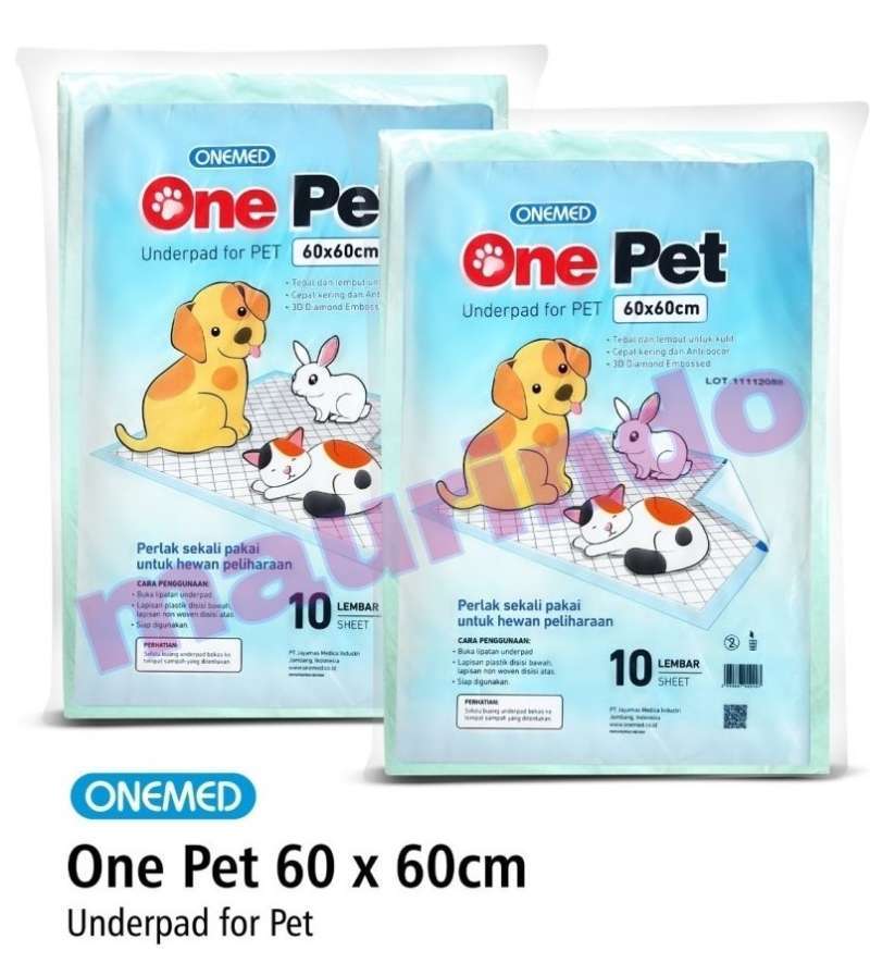 Jual ♏ Onemed Underpad One Pet 60 x 60 cm Perlak Hewan Pet Toilet ...
