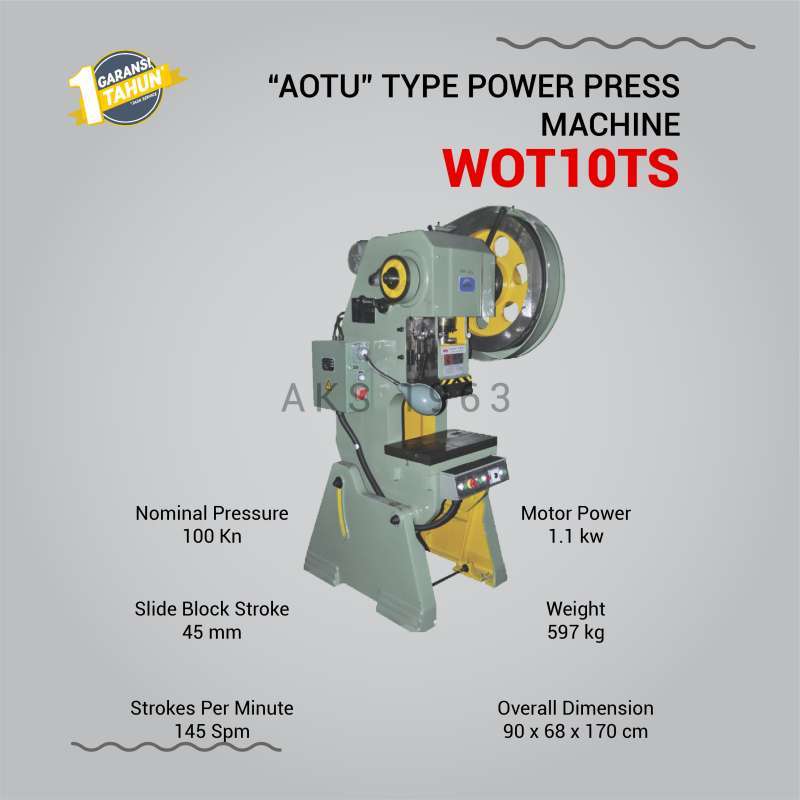 Jual Mesin Pon Press - Power Press Machine - WOT 10TS - AKS Importir ...