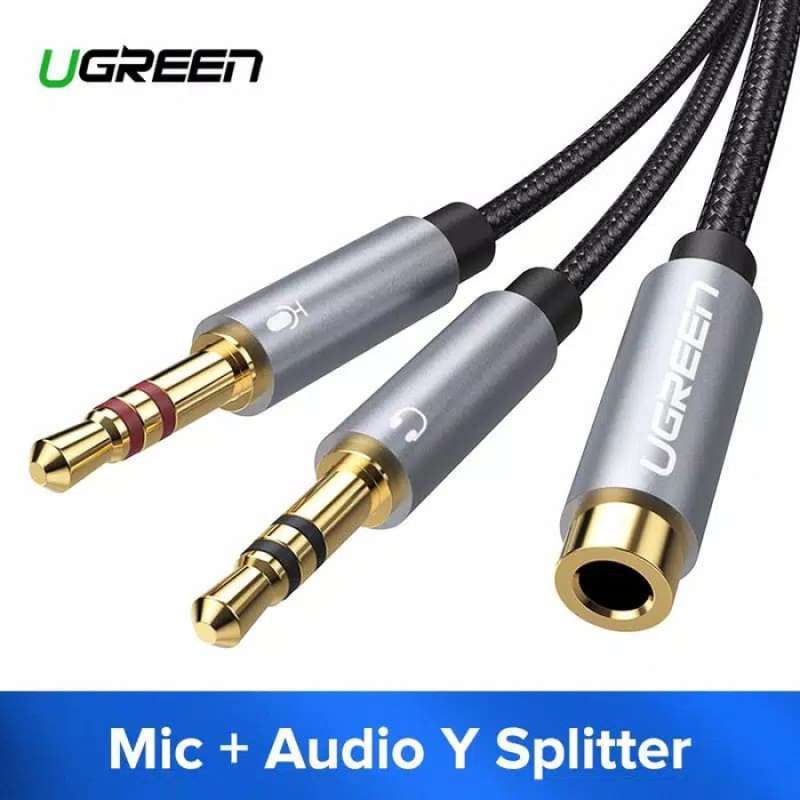Promo Ugreen Audio Splitter With Jack 3.55Mm Microphone Audio 2 Male 1 ...