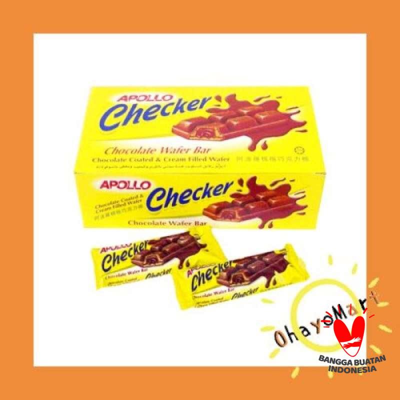 Jual Apollo Checker/ Chocolate Wafer Bar/ Biskuit Berlapis Coklat dan ...