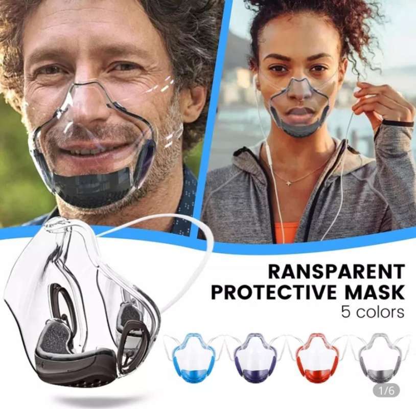 Jual MASKER TRANSPARAN BENING AKRILIK SEKALIGUS FACE SHIELD di Seller ...