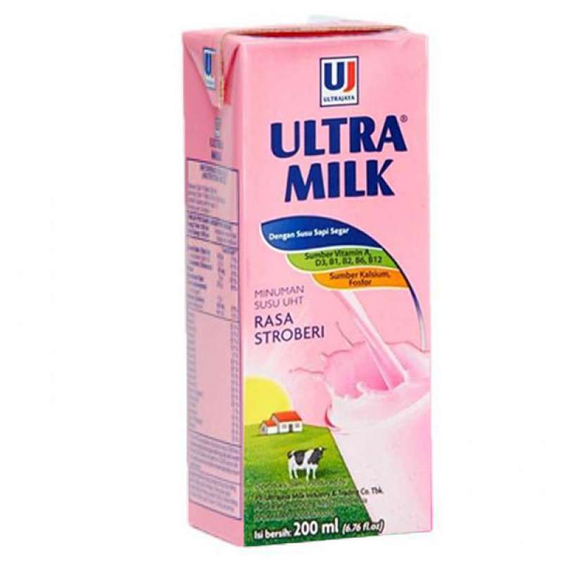 Jual Ultra UHT Milk Strawberry 200 Ml di Seller Hypermart Solo Hartono ...