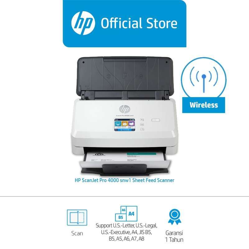 Jual Hp Scanjet Pro 4000 Snw1 Sheetfed Scanner (6fw08a) / Duplex / 40 ...