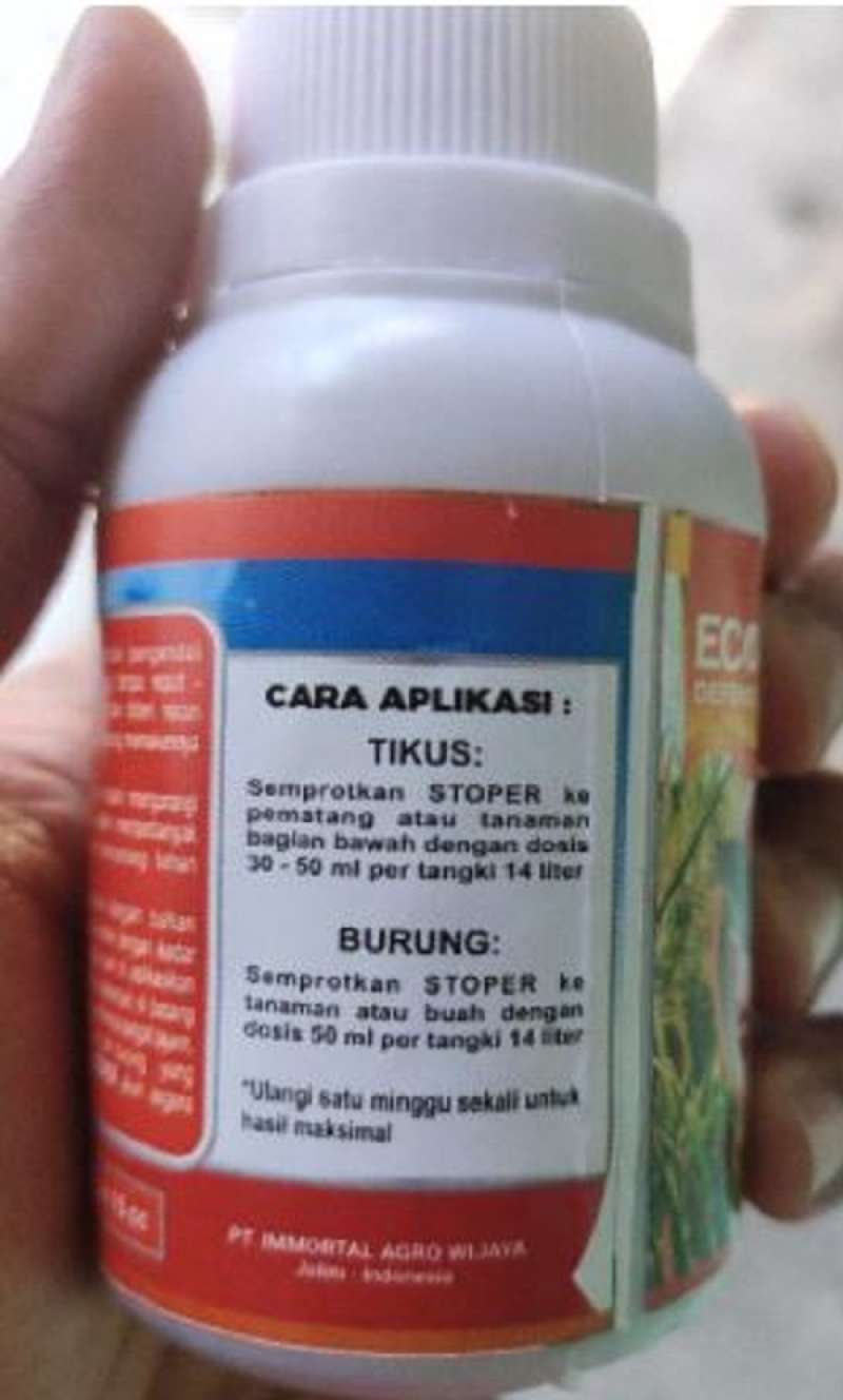 Jual Obat Pengusir Hama Tikus Burung Dan Stoper 100 Ml Di Seller Pupuk ...