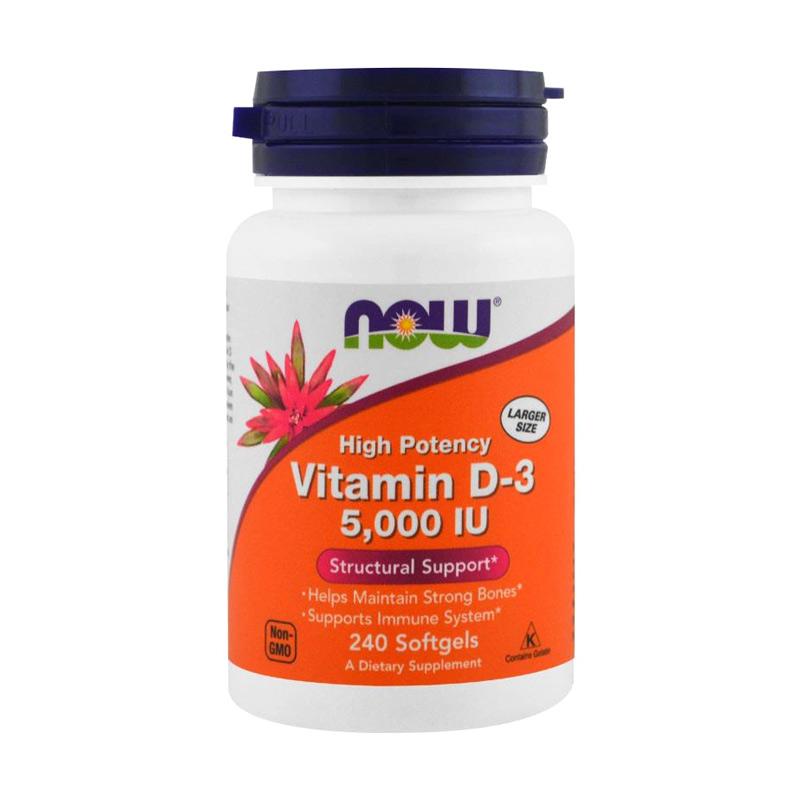 Promo Now Foods High Potency Vitamin D-3 5.000 IU Suplemen Kesehatan [240 Softgels] Diskon 62% ...
