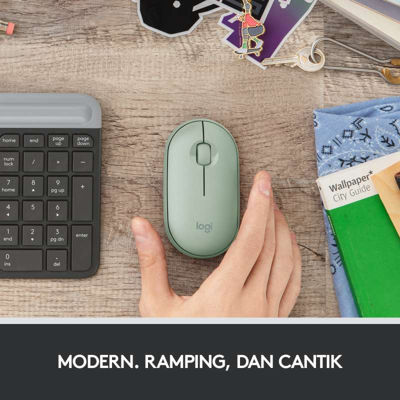 Jual Logitech Pebble Wireless Bluetooth Mouse Silent M350 Green Di ...